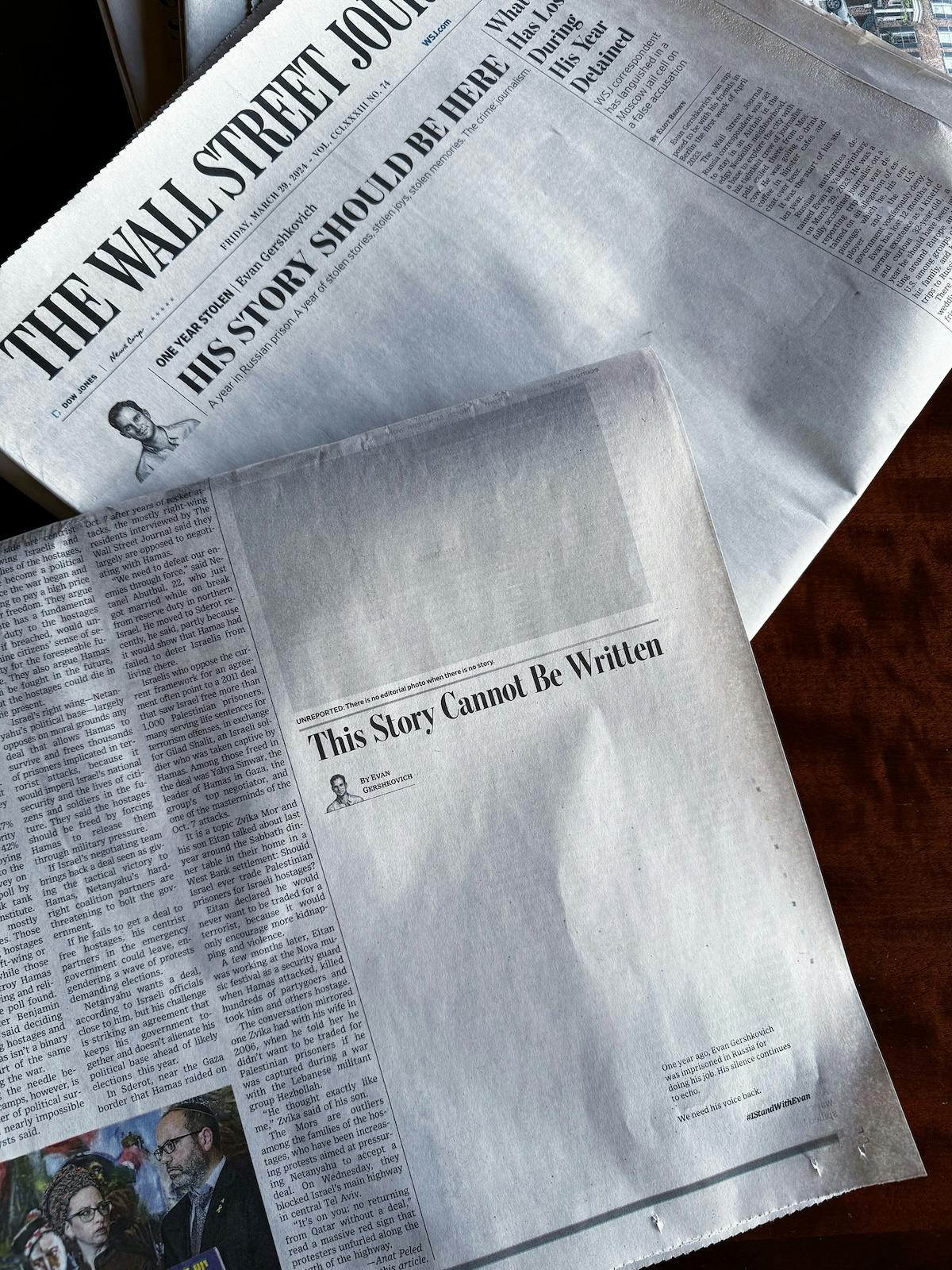 The Wall Street Journal: Missing Articles campaign
