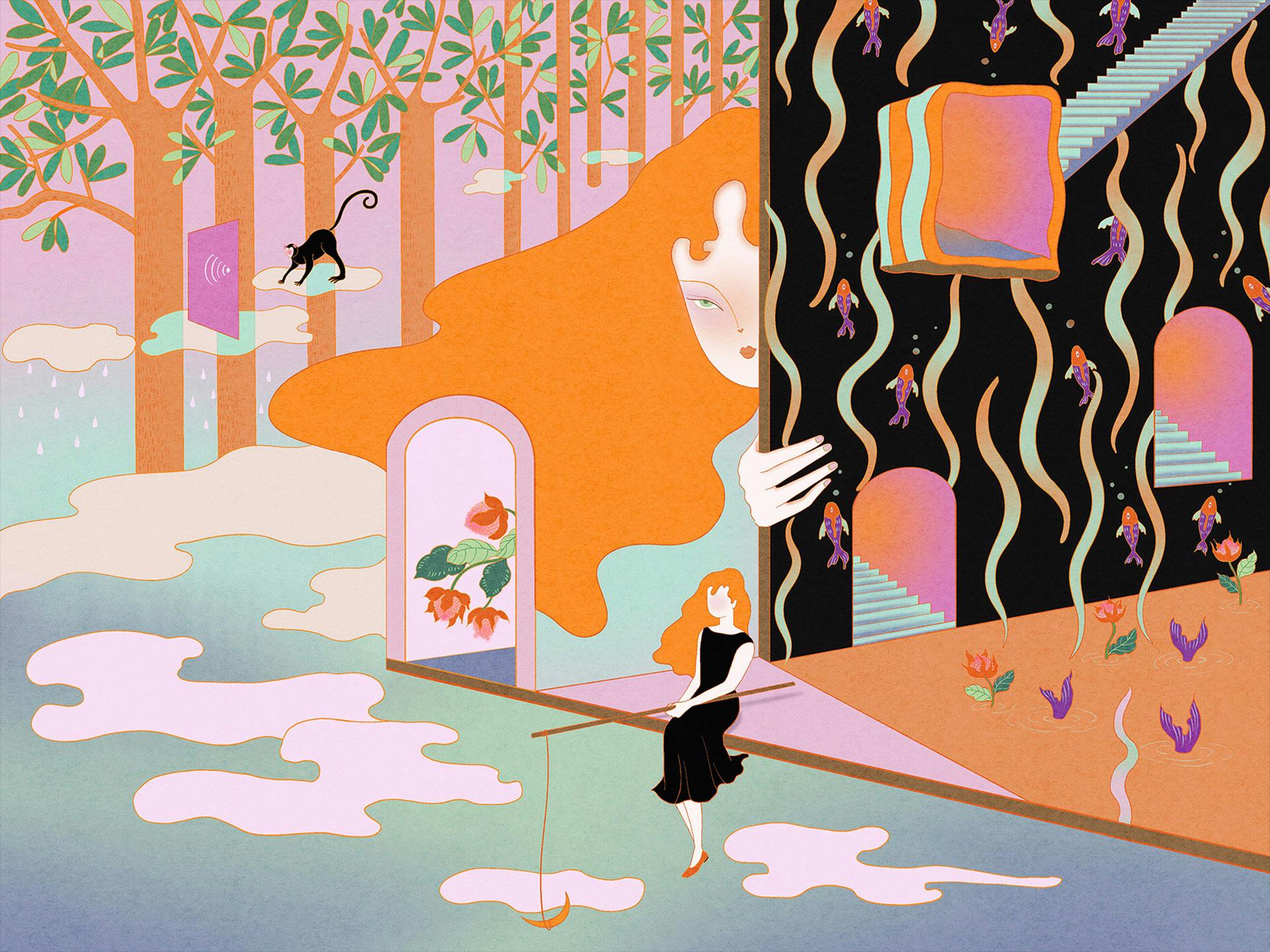 Leah Han’s serene illustrations blend her two worlds