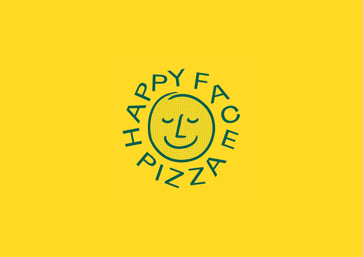 Pentagram’s super smiley identity for Happy Face pizzeria