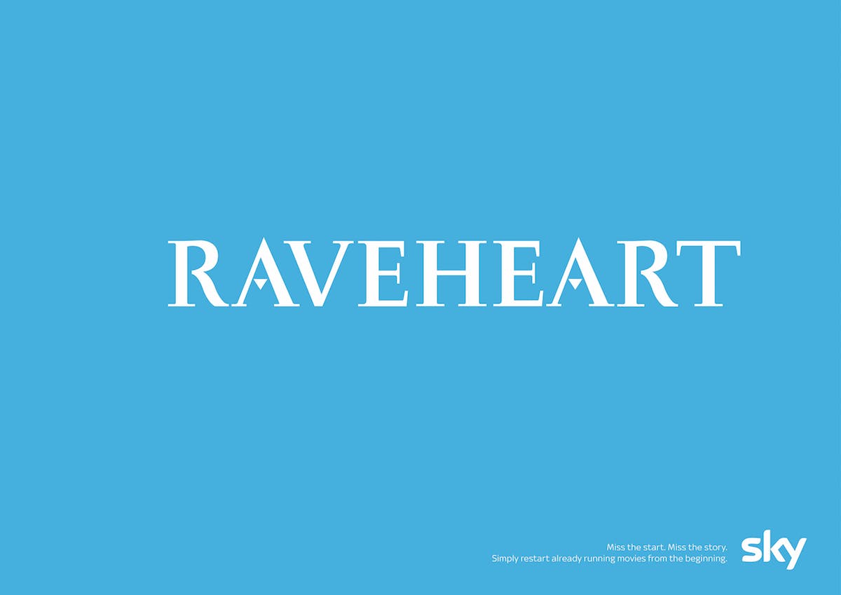 Simple and striking poster campaign for Sky