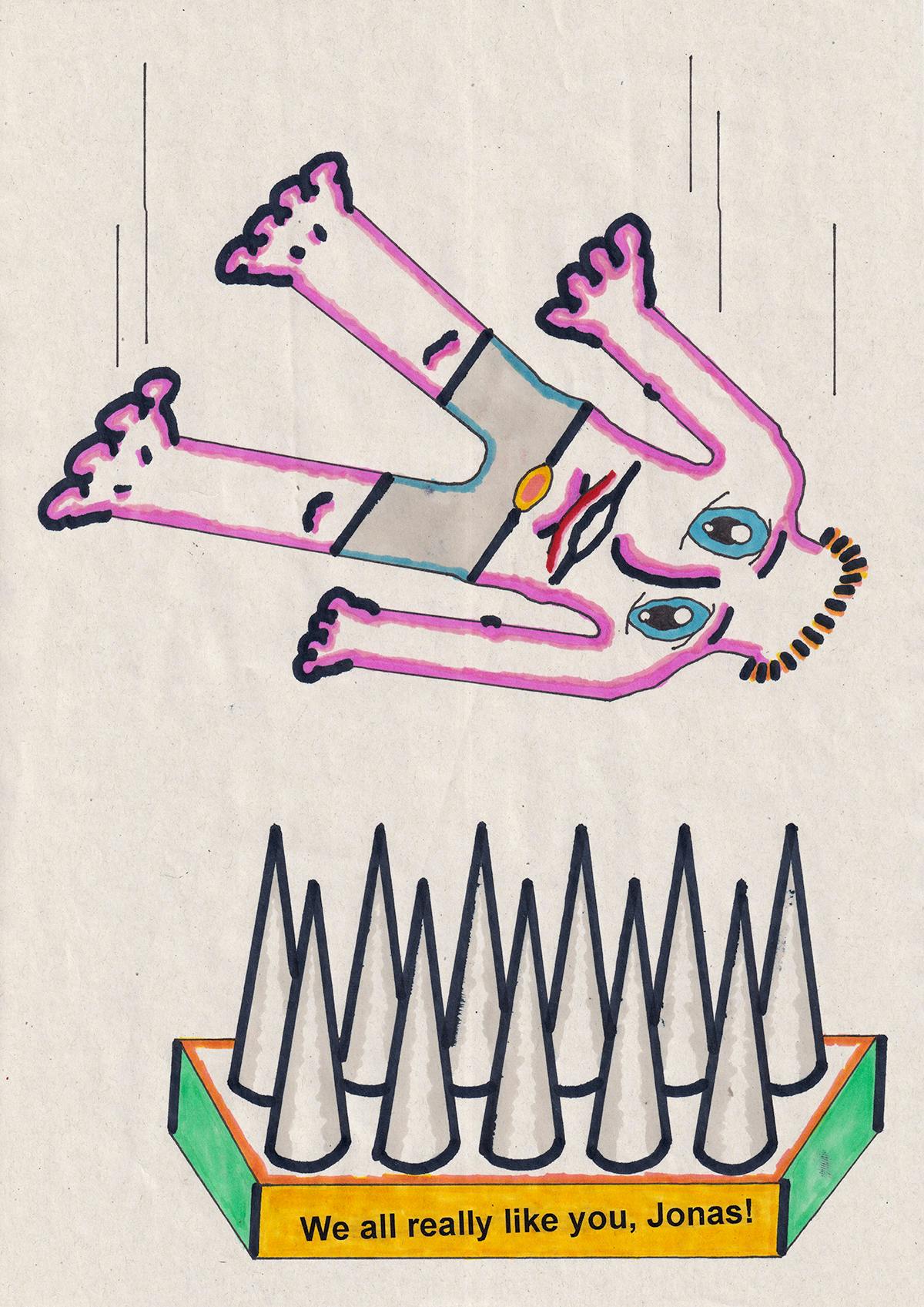 Drawings of People with Signs: A zine that does exactly what it says
