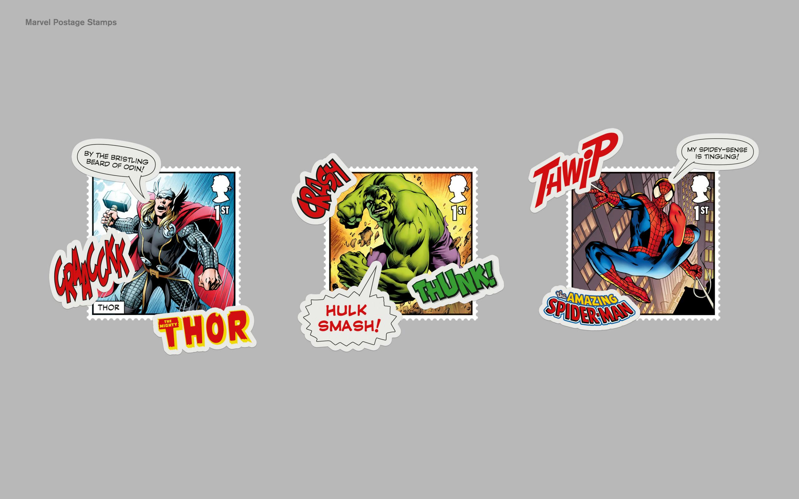 Interabang: Royal Mail, Marvel postage stamps