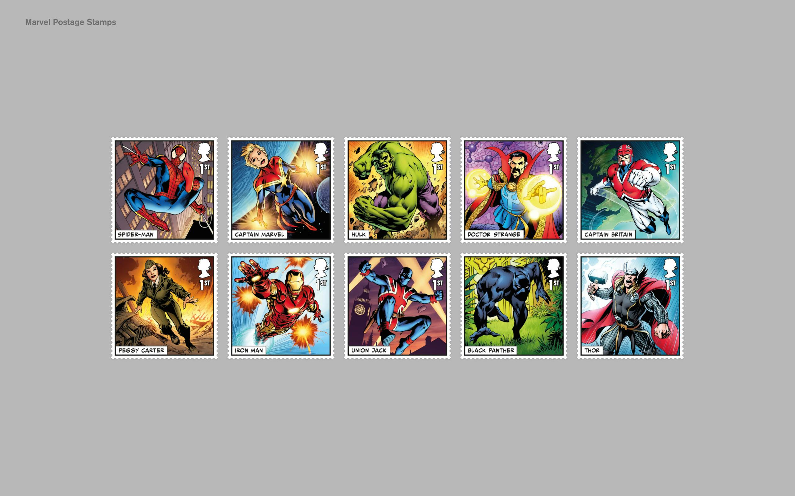 Interabang: Royal Mail, Marvel postage stamps