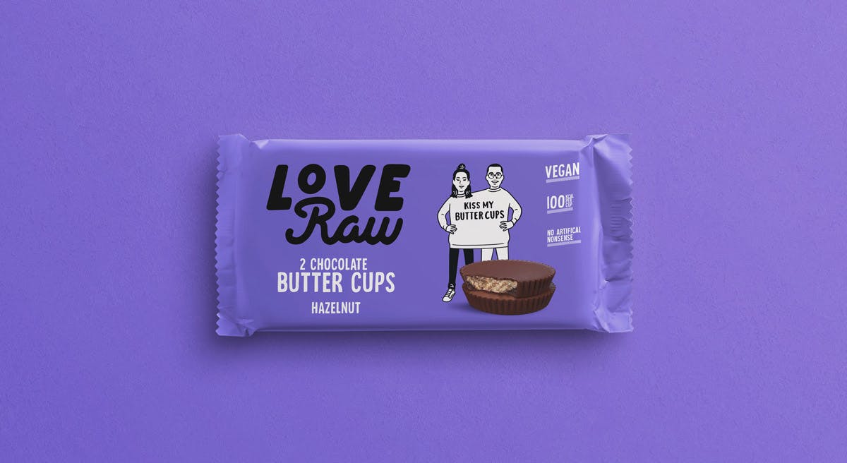 Chocolate brand LoveRaw’s new identity puts a playful spin on plant-based