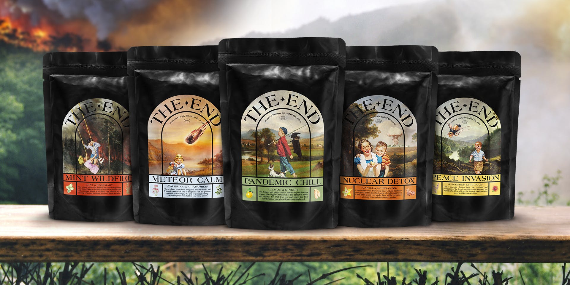 The End is a tea brand designed for the apocalypse