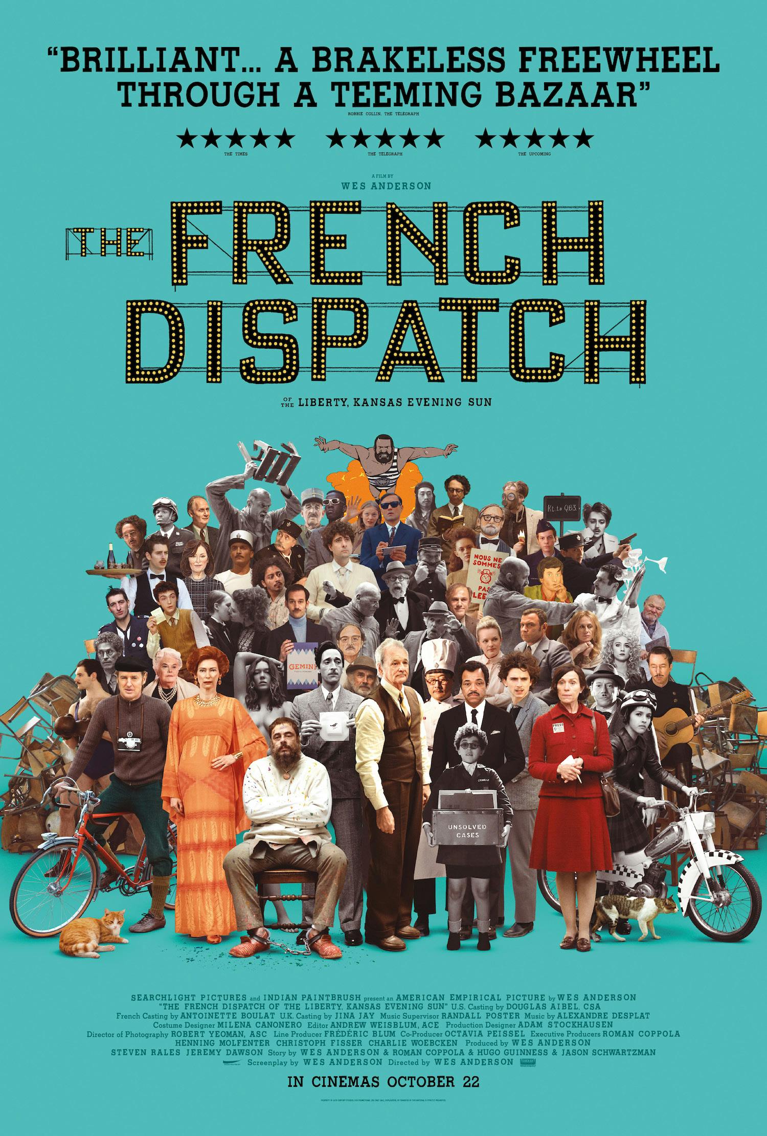 New set of posters for Wes Anderson’s The French Dispatch released
