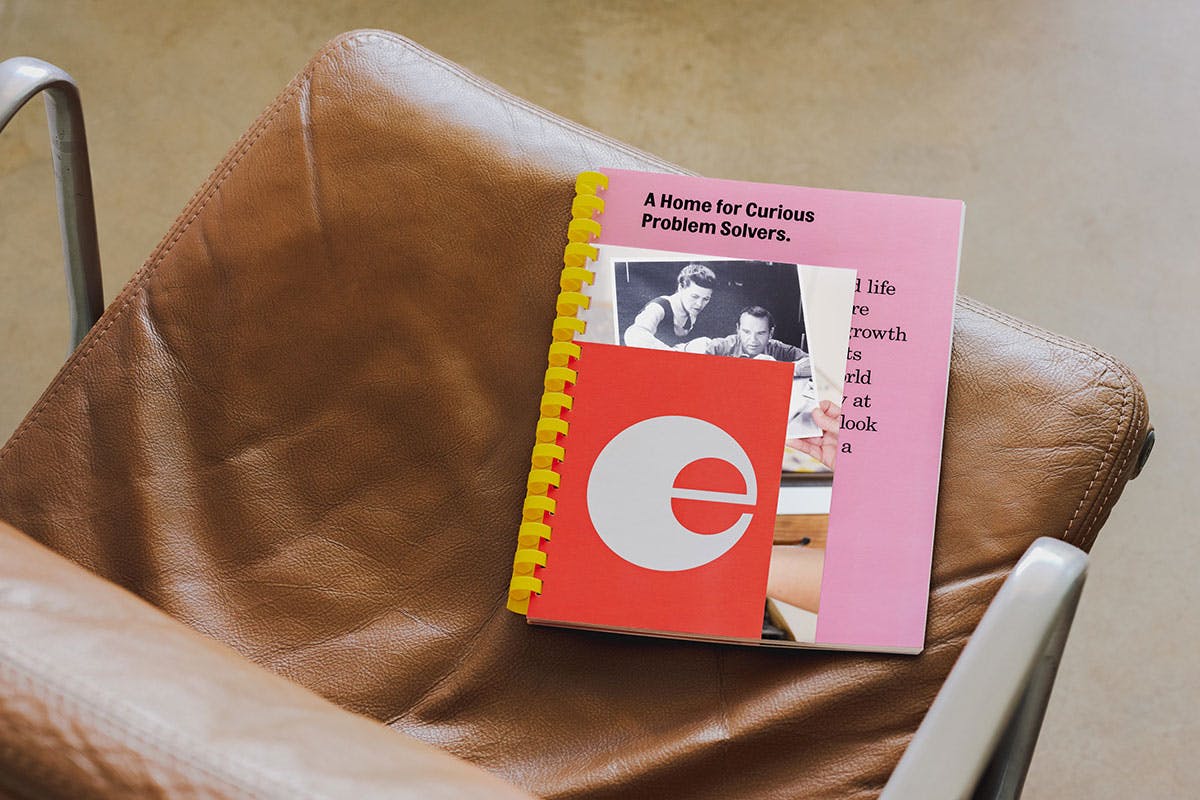 The Eames Institute launches with a “curious e” identity