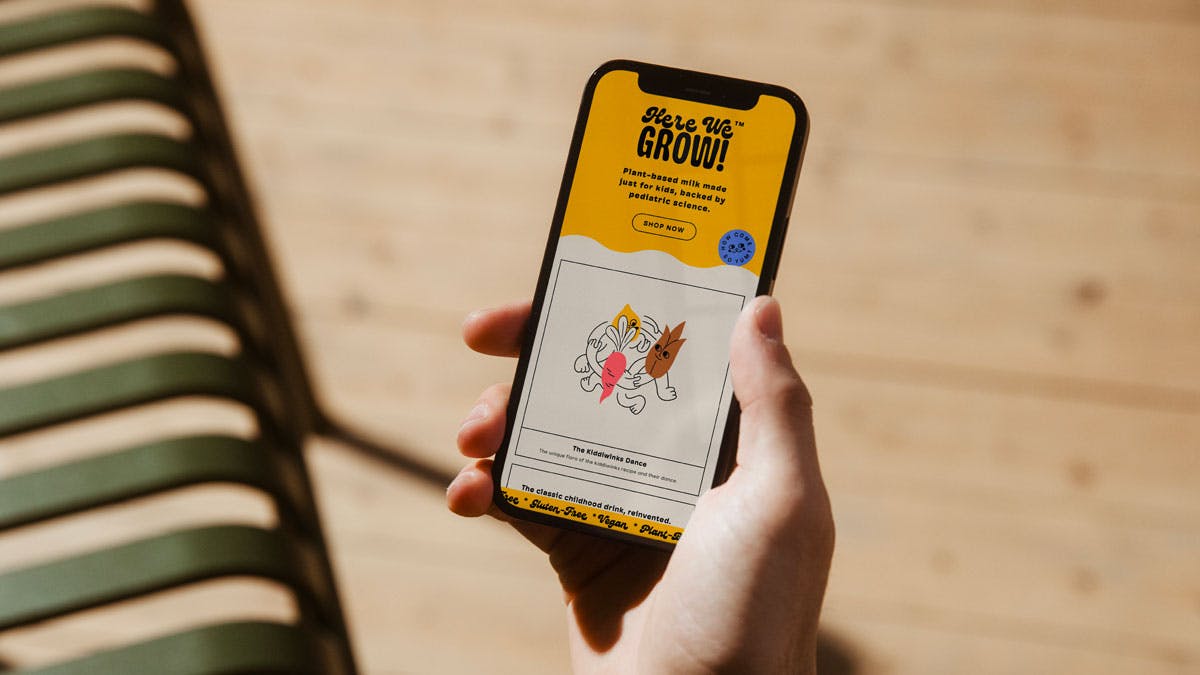 A playful visual identity for plant-based milk brand KiddiWinks