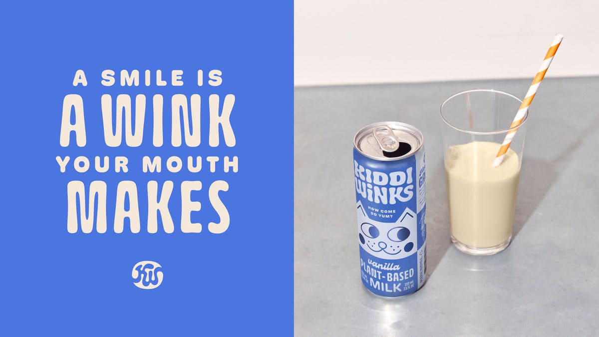 A playful visual identity for plant-based milk brand KiddiWinks