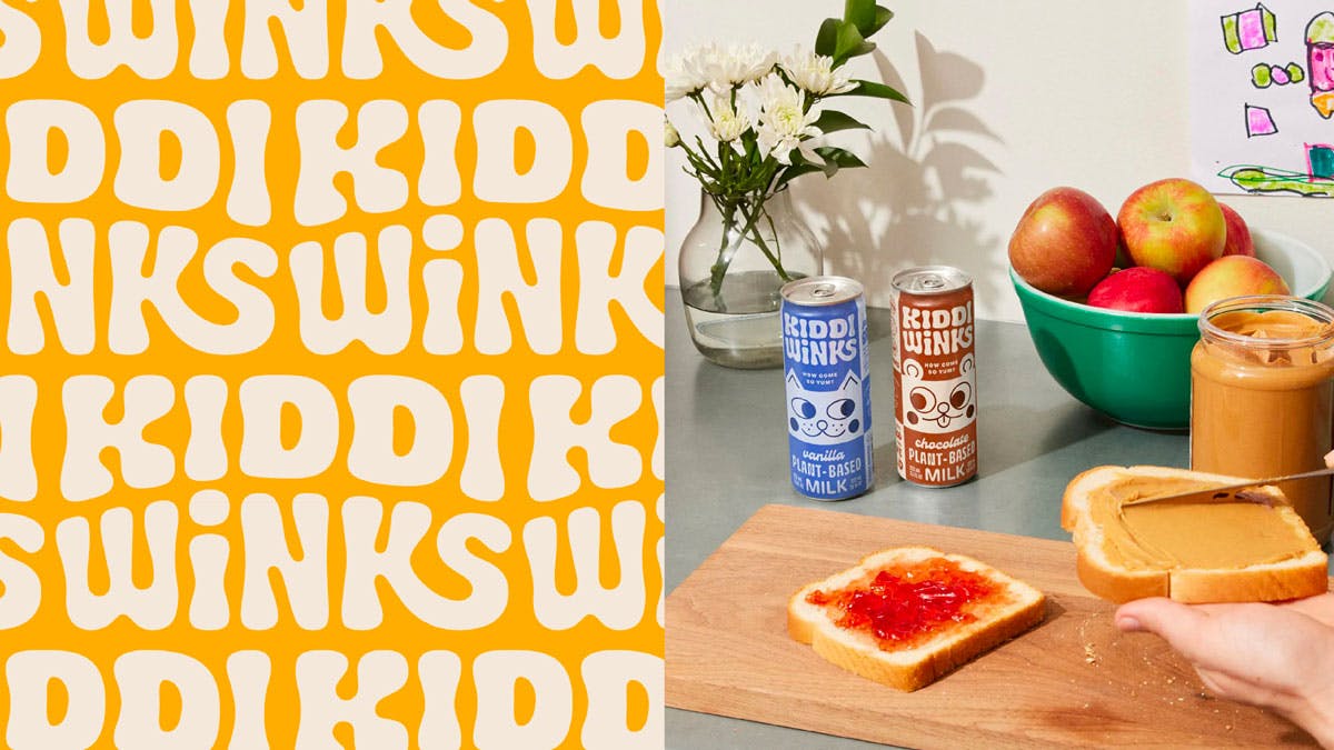 A playful visual identity for plant-based milk brand KiddiWinks