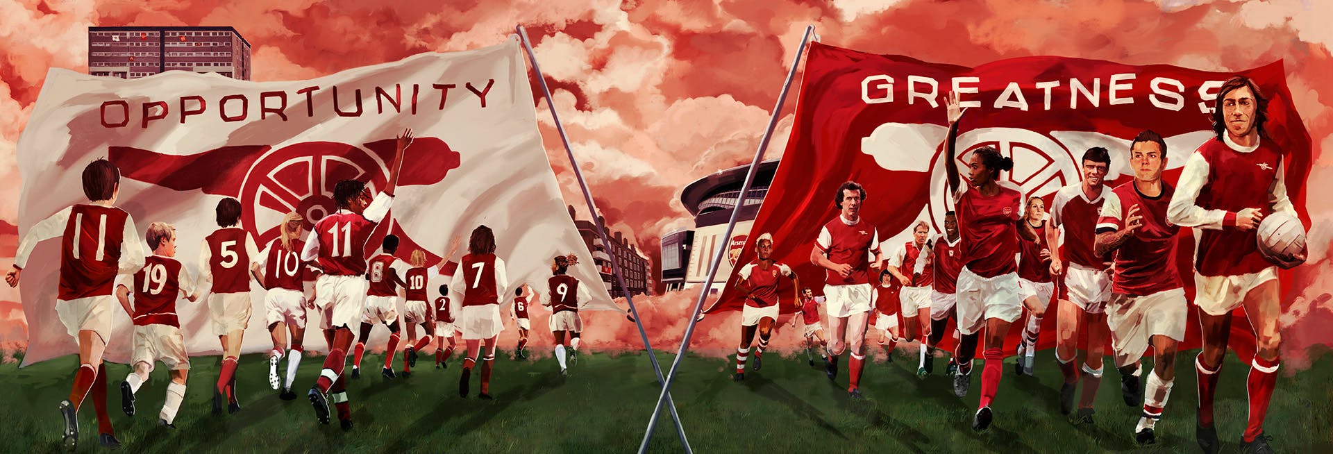 Arsenal celebrates its legacy and future with series of artworks