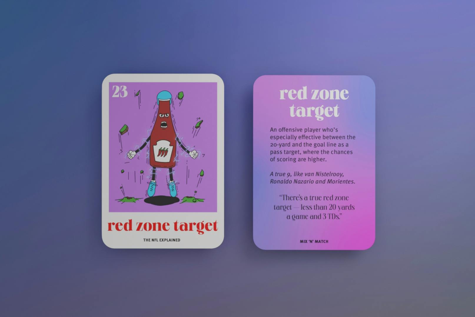 American football explained in this illustrated card deck