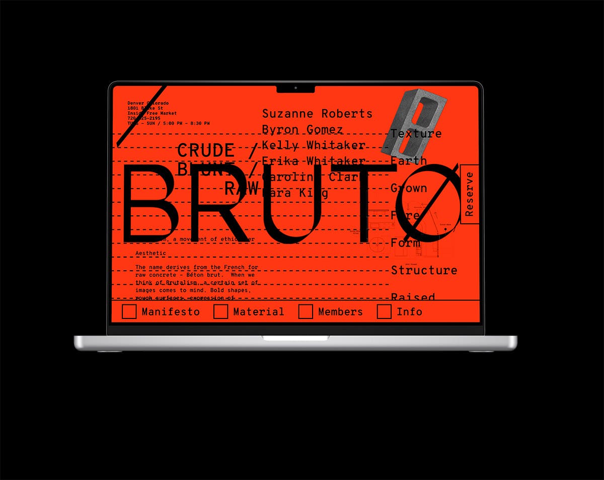 Denver restaurant Brutø has a suitably Brutalist identity