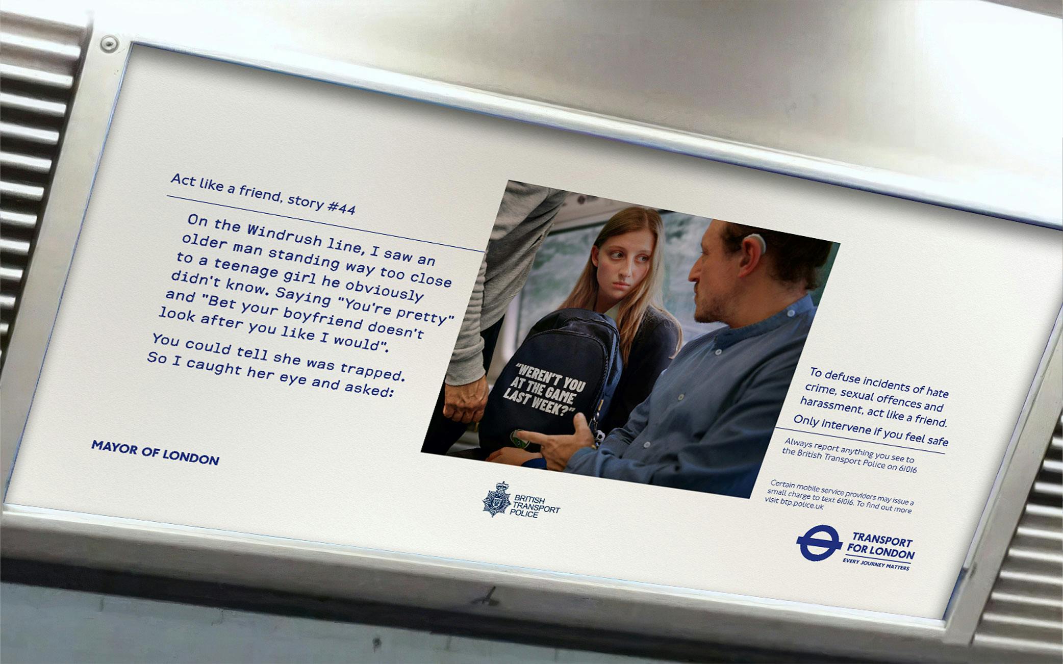 Londoners urged to Act Like a Friend in new TfL campaign