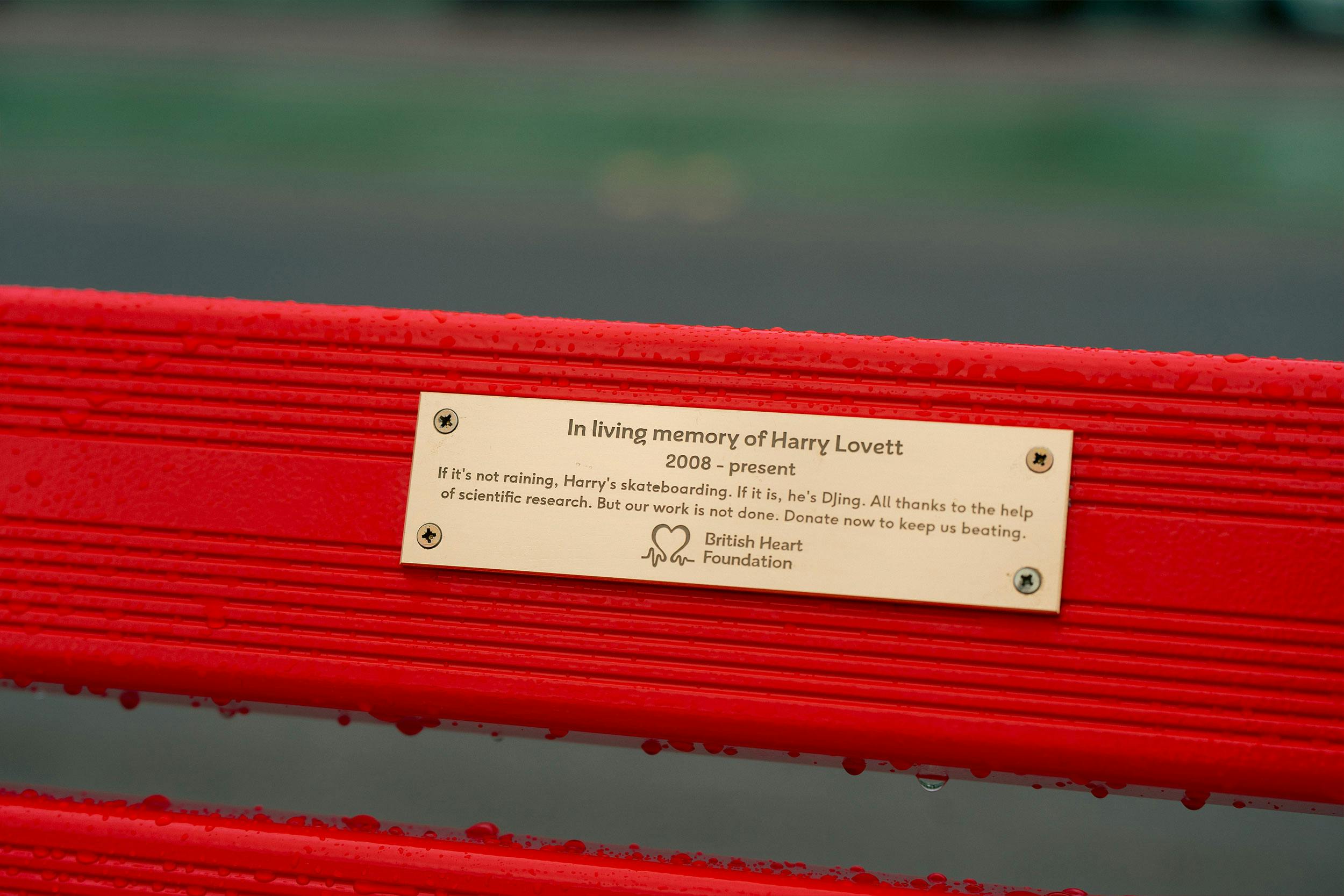 BHF turns park benches into celebrations of survival