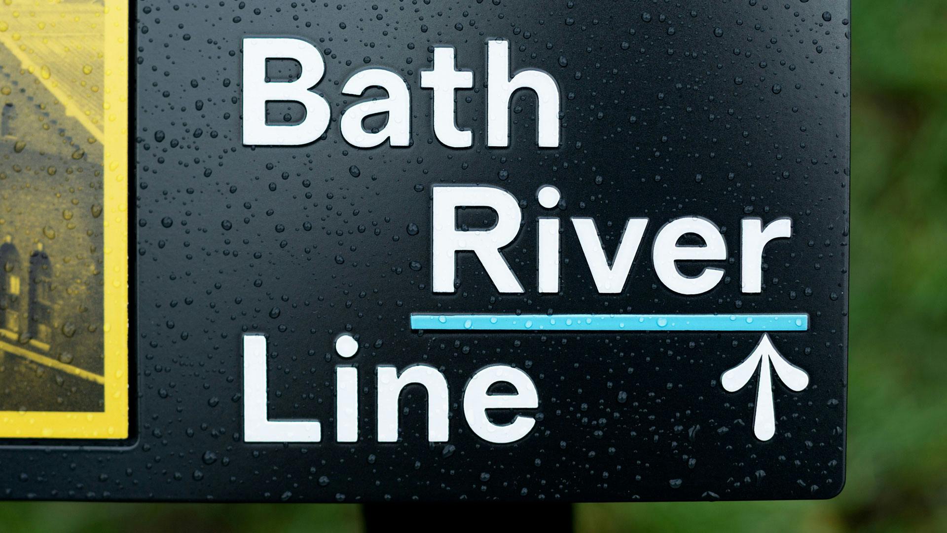 Flood markers inspire new signage for Bath River Line